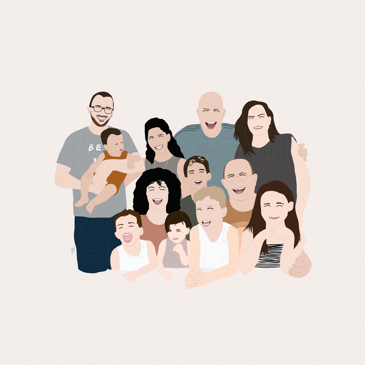 Digital Art & Collectibles DIGITAL Family Portrait Drawing ...
